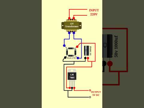 220v ac to 5v dc // AC to DC converter #diy #shorts #electronics