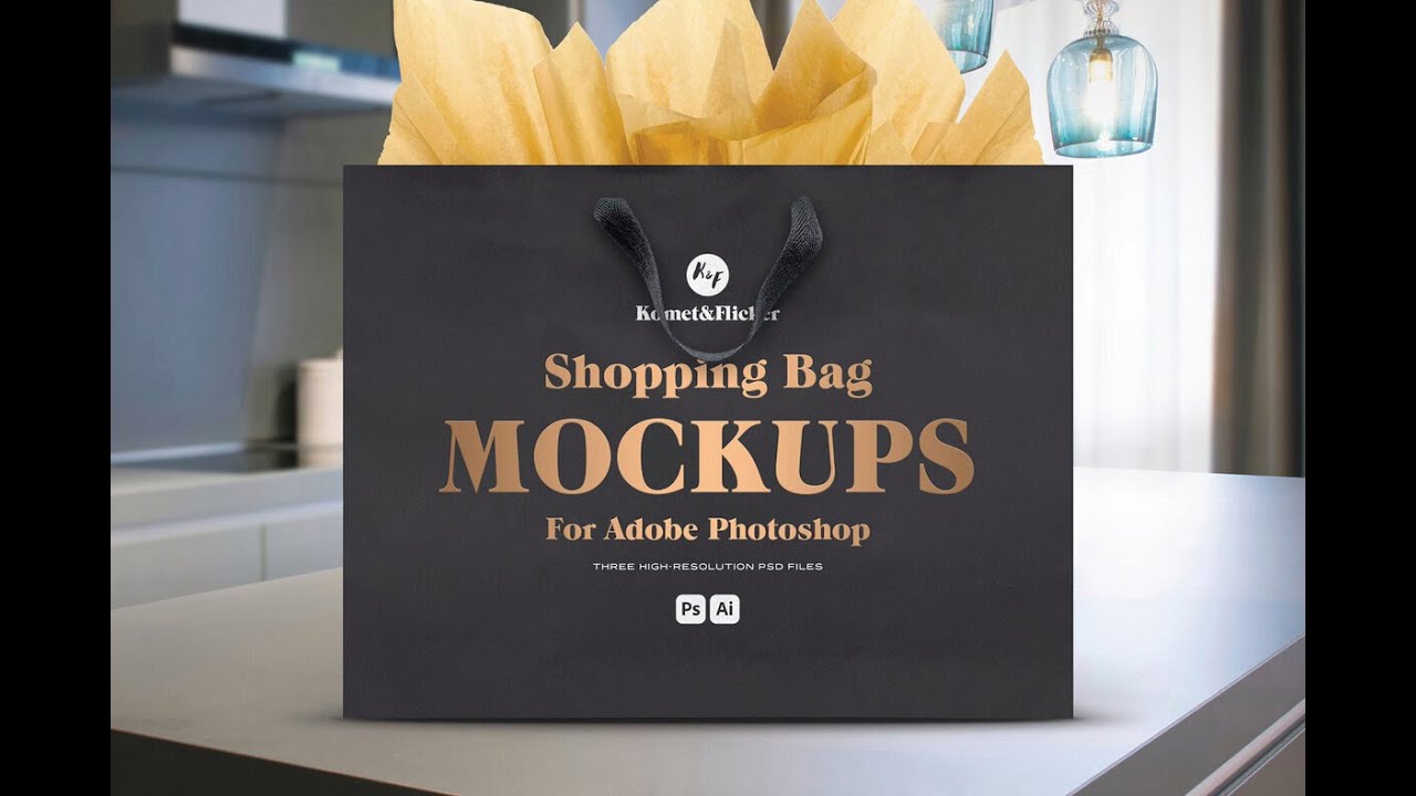 Black Shopping Bag Mockup for Photoshop Graphic Download