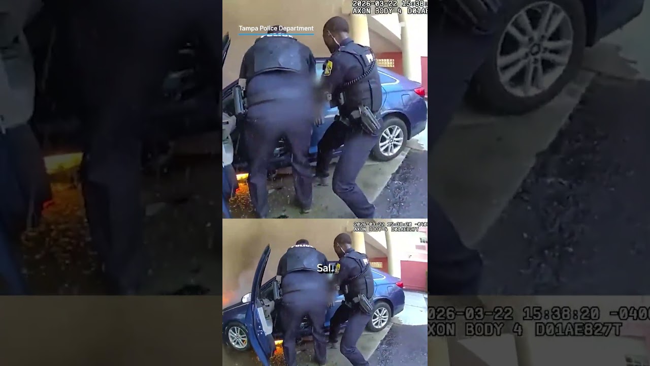 Dramático video capta a oficiales rescatando a un hombre de un auto en llamas