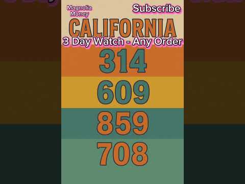 California Cash 3 Pick 3 Lottery 3 Day Watch #cash3 #pick3 #lottery overdue