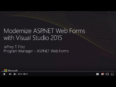 Modernise ASP.NET Web Forms with Visual Studio 2015