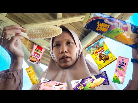 Hunting Jajan Eskrim Sweet Corn ⁉️pink and yellow ice cream snack challenge
