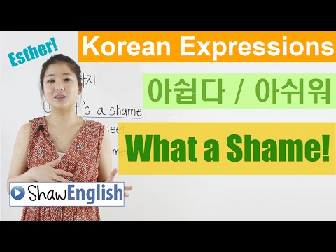 Korean Expressions 아쉽다 / 아쉬워 -- What a Shame!