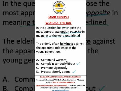 Fulminate - JAMB English Word of the Day #dtwtutorials #jamb #education