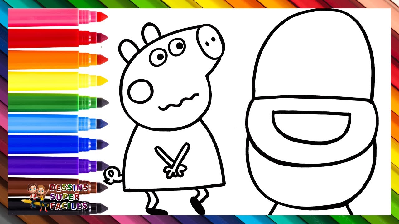 Dessiner et Colorier Peppa Pig Qui a Besoin de Faire Pipi 🐷🚽🧻💦 Dessins Pour Enfants