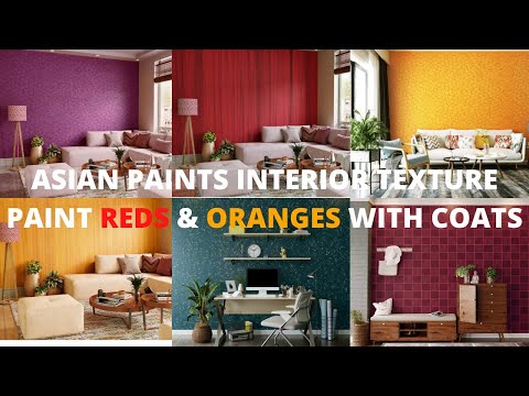 ASIAN PAINTS TEXTURE PAINT & TEXTURE SHADES IN REDS & ORANGES WITH BASE COAT & TOP COAT