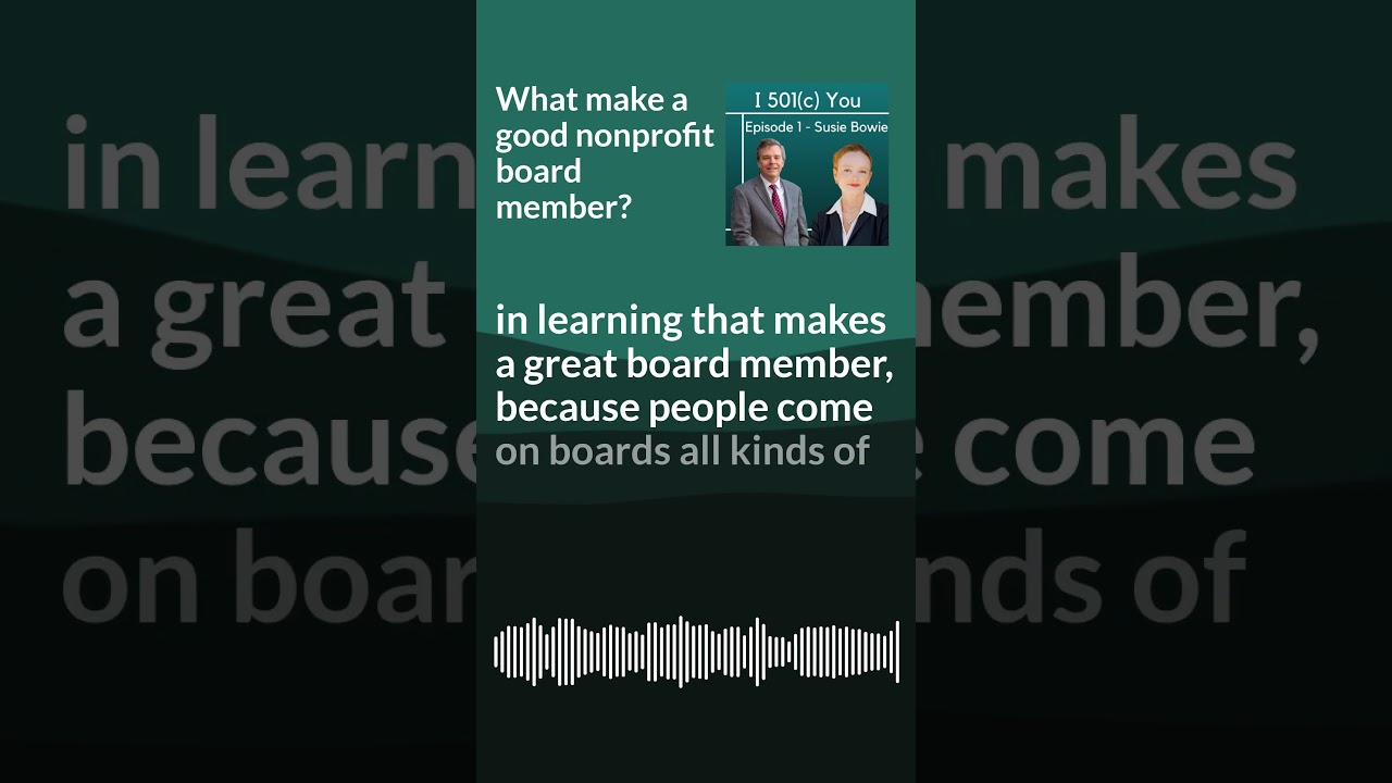 What makes a good nonprofit board member?