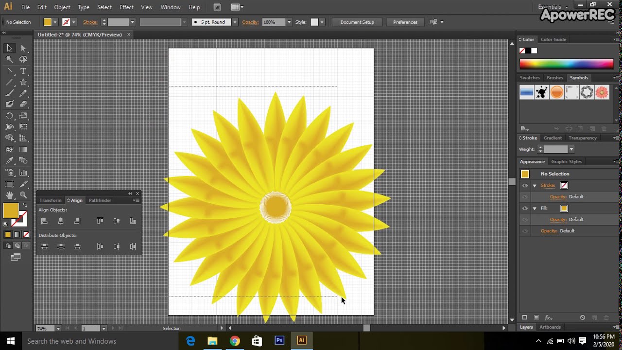 Illustrator Tutorial (Making Sunflower)