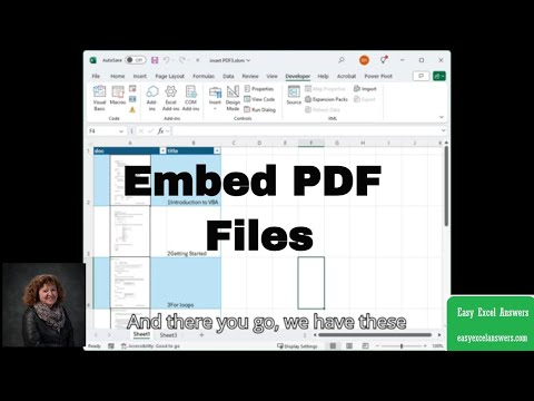How to embed PDF files in an Excel worksheet with VBA