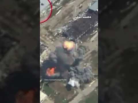 Precise Ukrainian Strike on Russian Ammo Depot and Drone Command Post #warinukraine