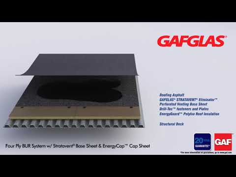 GAFGLAS Four Ply BUR System with Stratavent Base Sheet & EnergyCap Cap ...