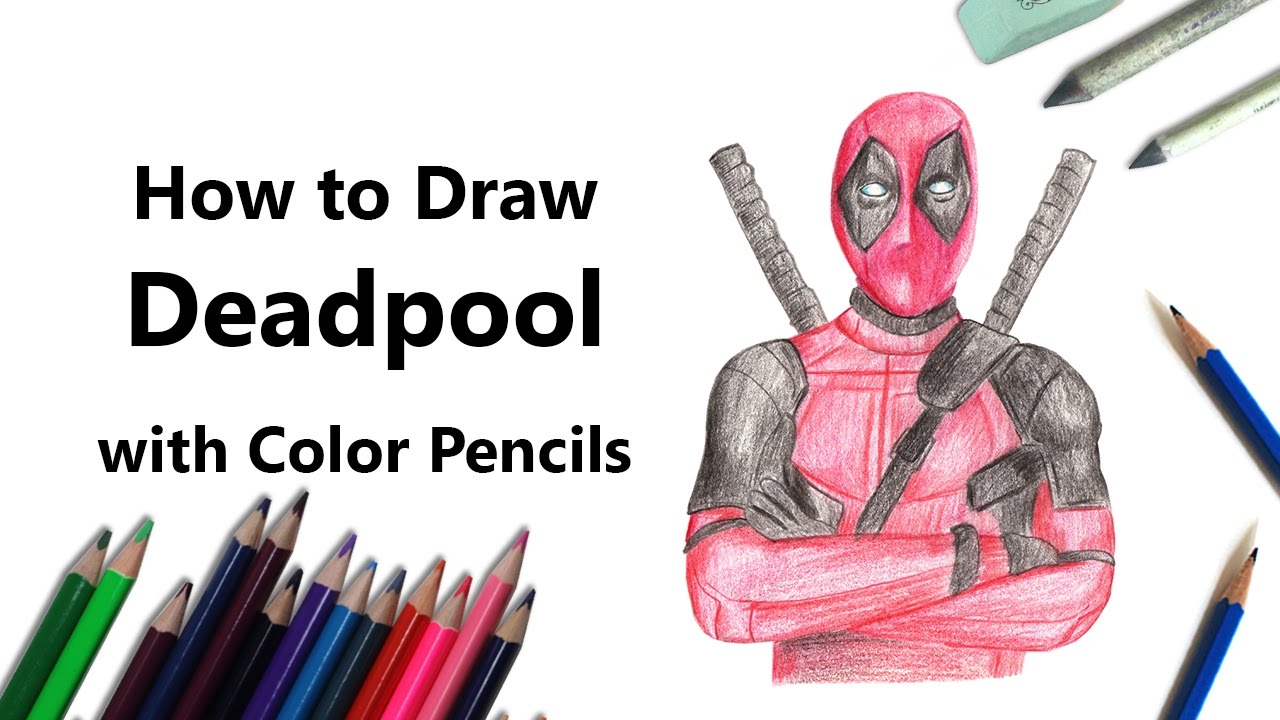 How to Draw Deadpool with Color Pencils [Time Lapse]