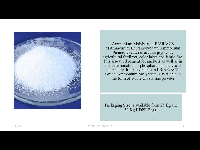 Molybdate - Ammonium Molybdate Technical grade Manufacturer from Hyderabad