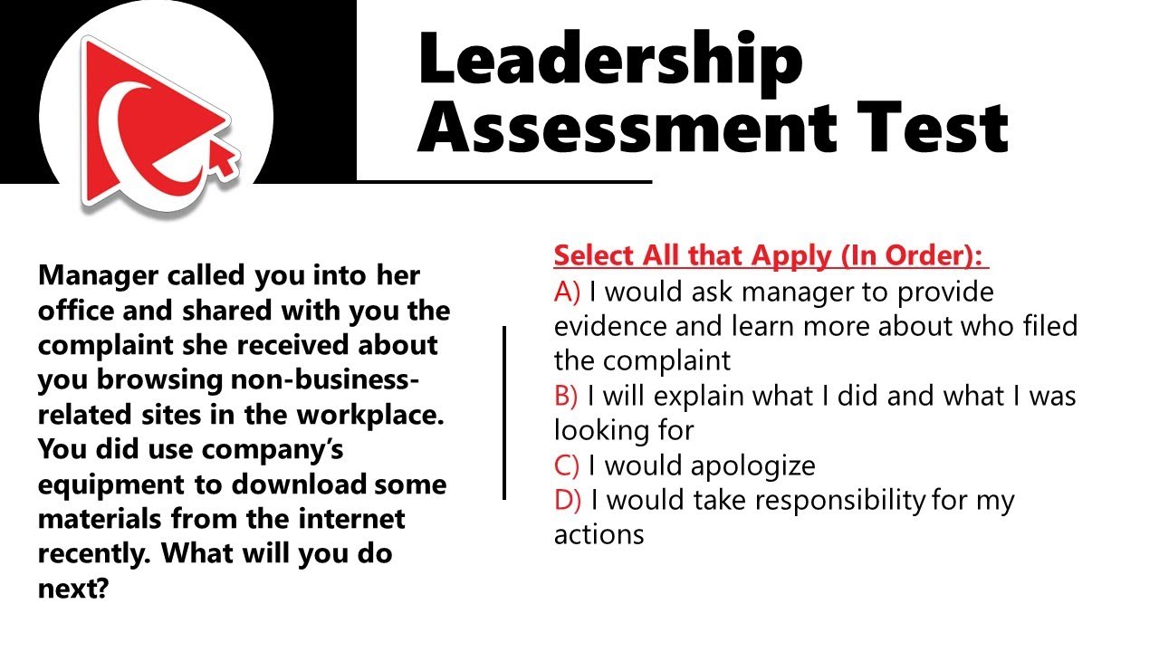 How to Pass LEADERSHIP ASSESSMENT TEST - Questions and Answers with Solutions