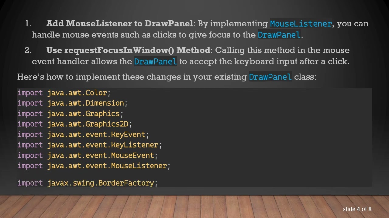 How to Properly Manage Focus in a JTextField and JPanel in Java Swing