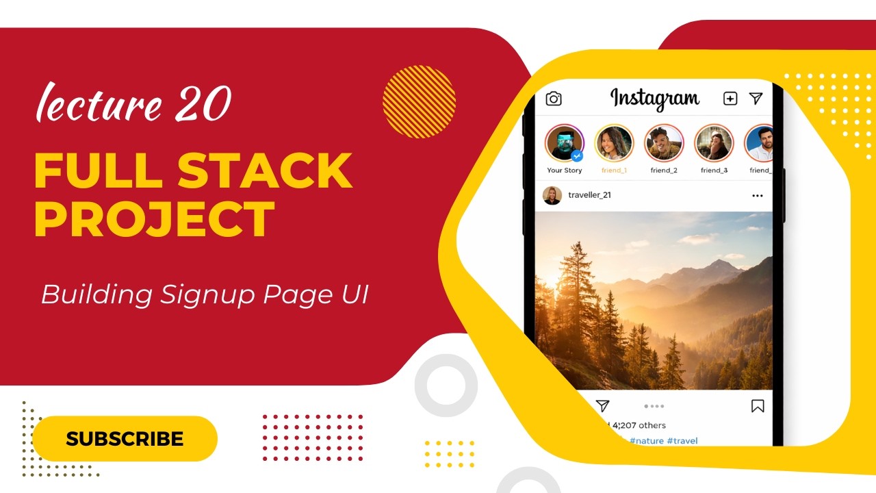 Instagram Clone Tutorial | Building Signup Page UI 📝 | React + Tailwind | Lecture 20