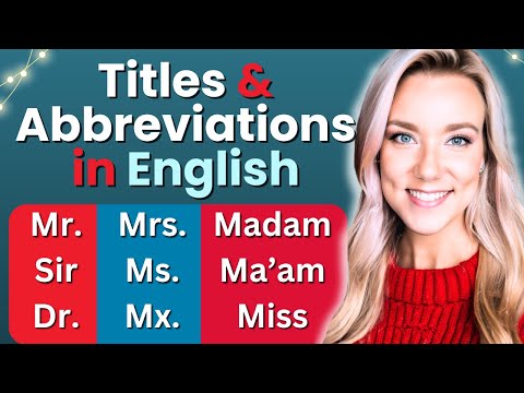 How to Abbreviate Titles, Names, and Occupations in English | Abbreviations Grammar Lesson
