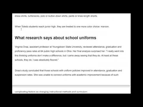 ELA 3-Article 5- Do uniforms make schools better?