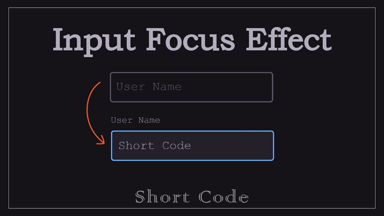 Focusing input fields with HTML, CSS - [Short Code]