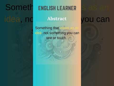 English Word - Abstract - Meaning With An Example #englishwords #english #adstract