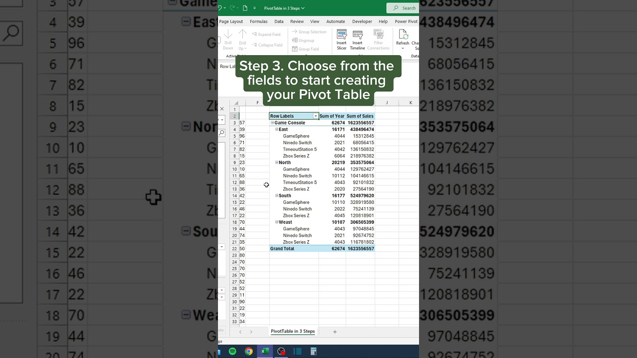 How to make a Pivot Table in 3 Steps‼️ #excel