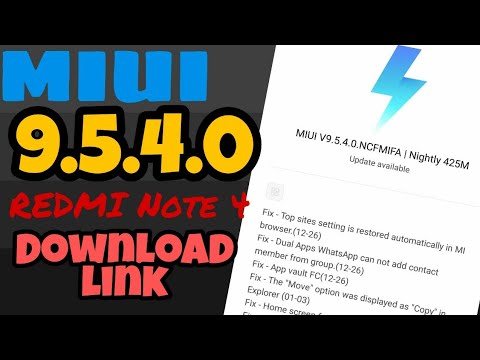 MIUI 9.5.4.0 Redmi Note 4 Global Stable Update download link.
