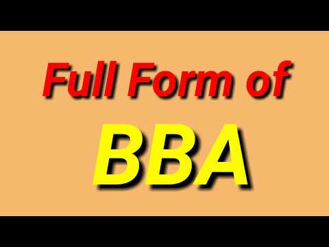 Full Form of BBA