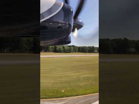 Takeoff at Manistee Blacker Airport MBL on a Cape Air Tecnam P2012 Traveller #airport #airplane