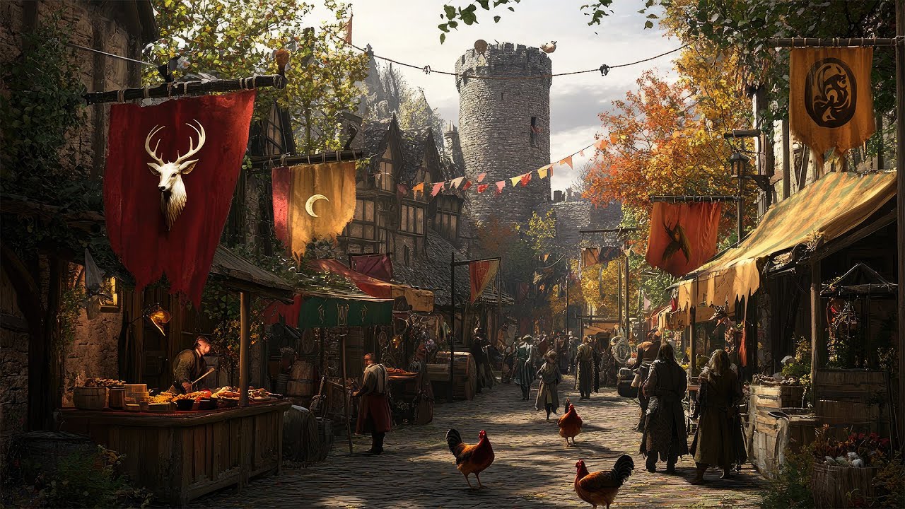 The Market of Amber Leaves: Celtic Medieval Ambience for Relaxation, Study & Reflection
