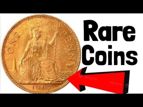 UK 1967 ONE PENNY COINS [VALUE] Queen Elizabeth : 1967 One Penny COINS WORTH/