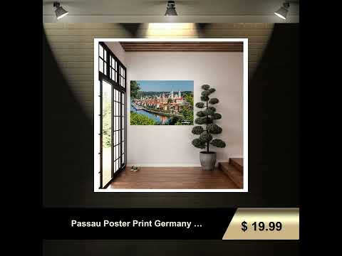 Passau Poster Print Germany Wall Art Decor | River & Cityscape Photo Home Decoration | Traveler B...