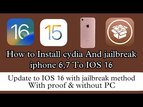 Jailbreak IOS 14 to IOS 16 - install ios 16 on iphone 6,7 with jailbreak- cydia&chrckra1n
