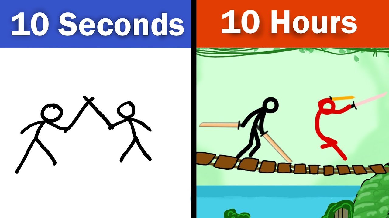 Stickman sword fight animation in 10 seconds vs 10 hours I @flipaclip  Animation