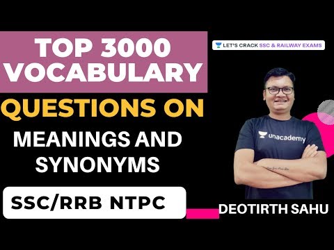 Top 3000 Vocabulary Part - 10 | Meanings and Synonyms | SSC and RRB NTPC | Deotirth Sahu