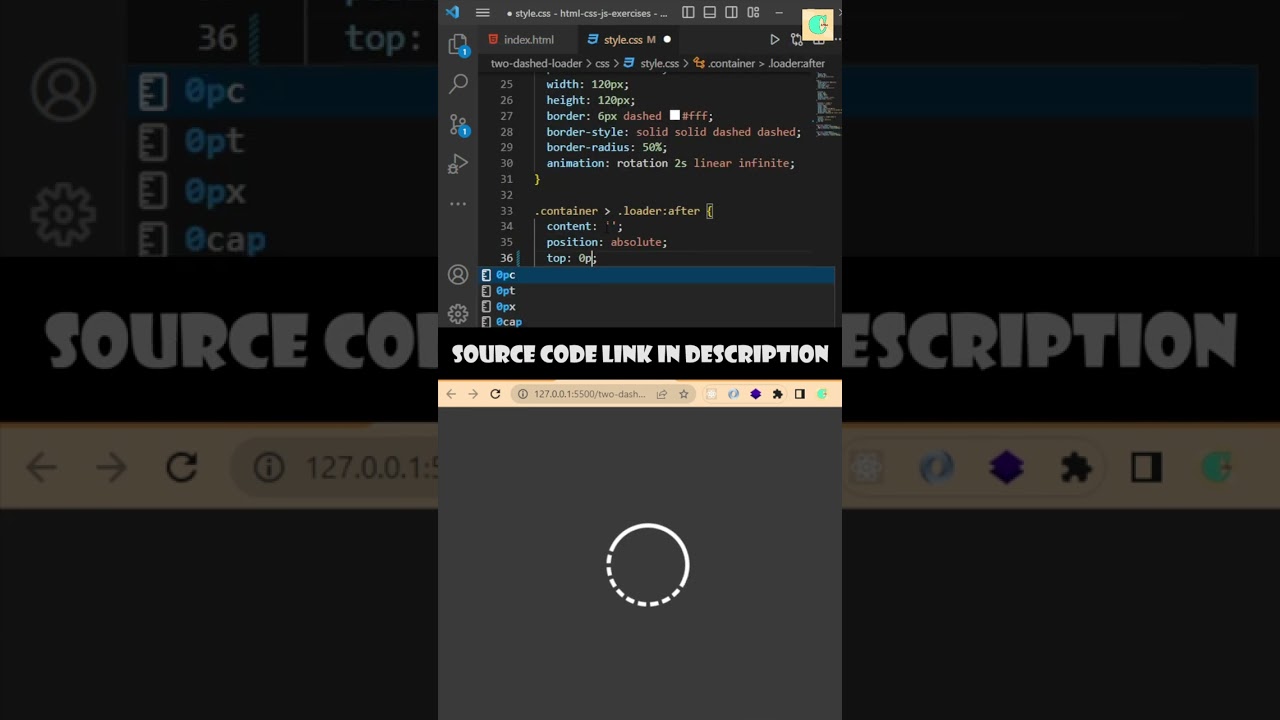 How to make two dashed loader with CSS |  HTML CSS Tutorial | CodeIsMine