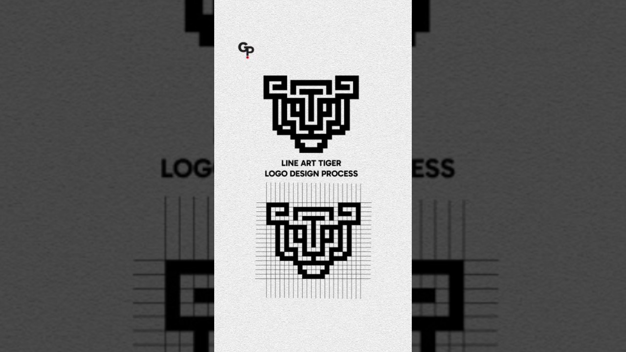 Line Art Tiger Logo Design Process | Adobe Illustrator Tutorial #adobeillustrator #lineart #shorts