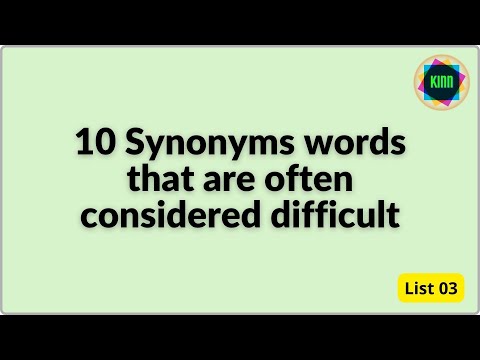 10 difficult synonyms in english | List 3 | List of synonyms | Deeper understanding synonym