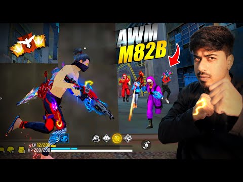 FREEFIRE 🔥" SNIPER CHALLENGE " 🤯 Solo vs Squad AWM + M82B = 19 Kills OP -Garena free fire #freefire