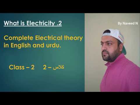 What is electricity in Urdu/Hindi English (Complete electrical theory) class 2.