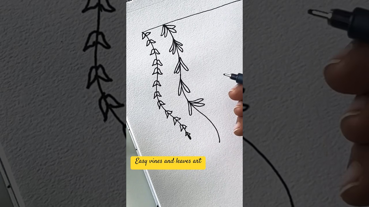 5 ways to draw leaf vines  #art #doodles #shorts