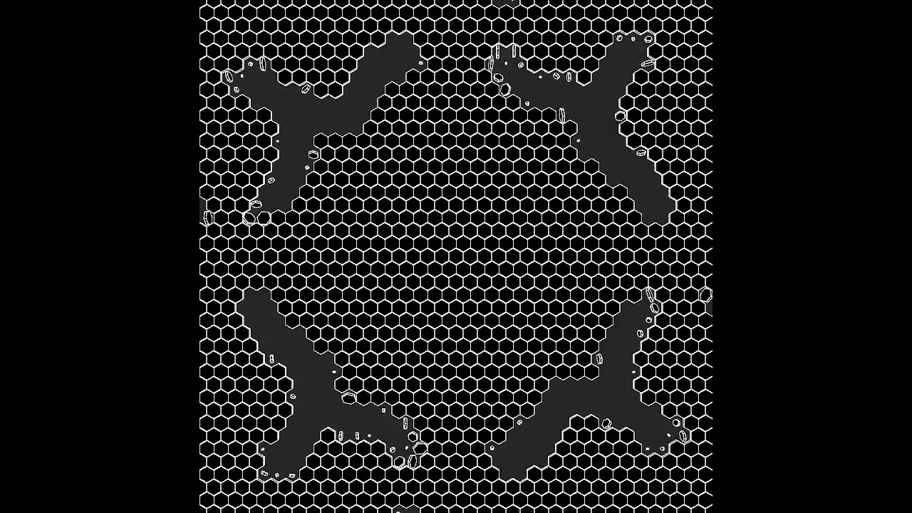 Hexagons that vanish and reappear. #openframeworks #programming #creativecoding