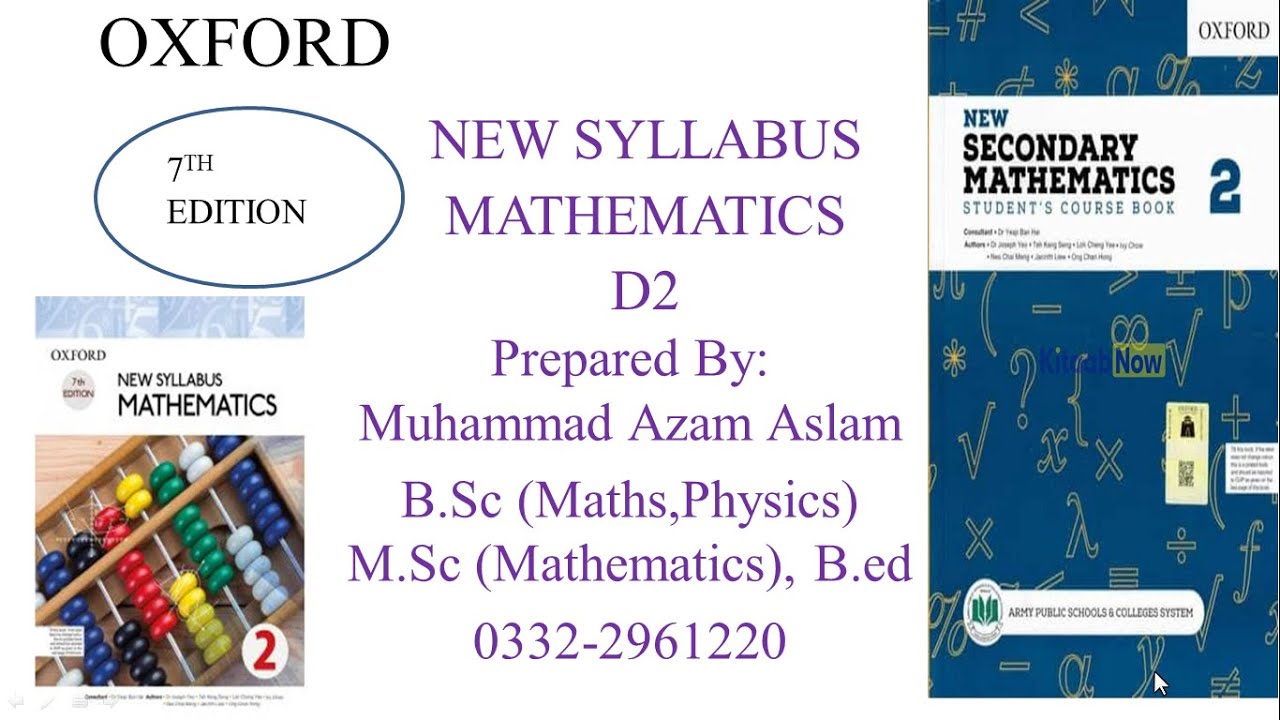 (D2) Oxford New Secondary Maths Unit#3 Ex 3C Advance  level 21-22