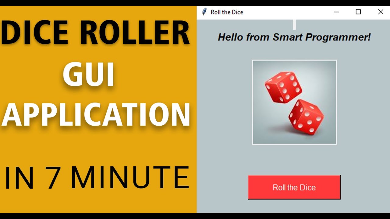 How to create Dice Rolling Simulation in Python | GUI | Python for Beginners