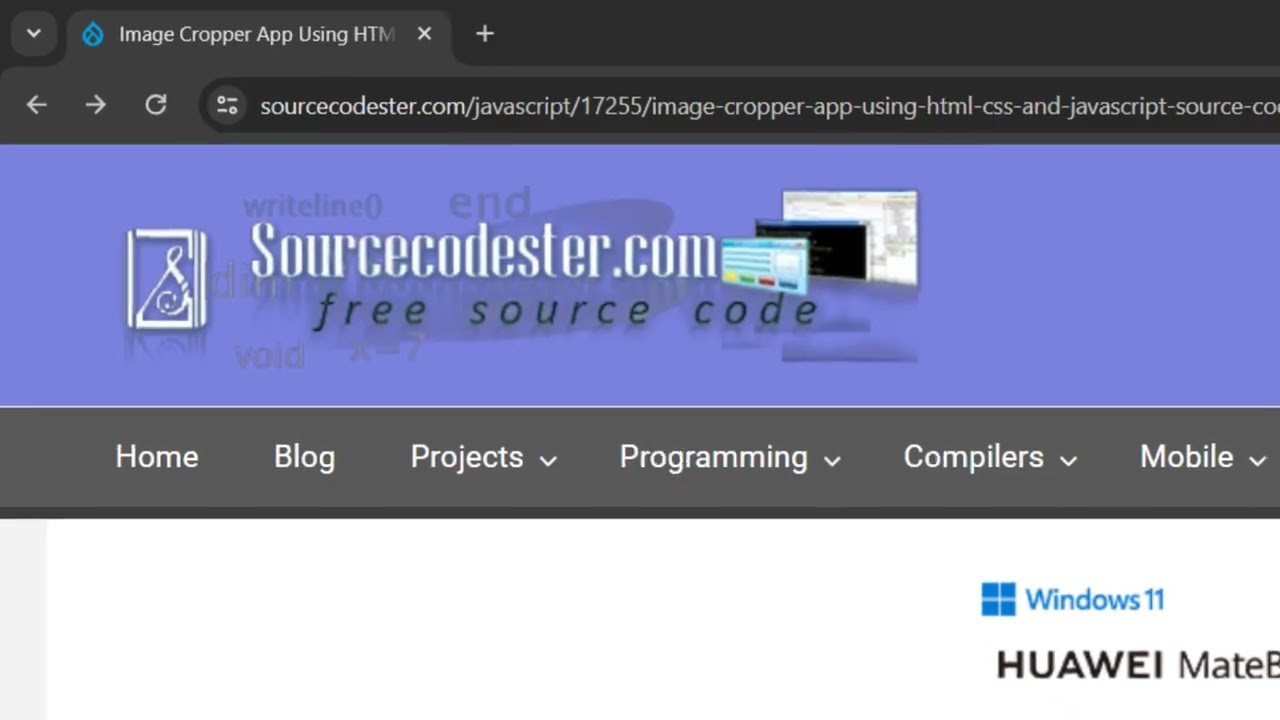 Image Cropper App Using HTML, CSS and JavaScript with Source Code