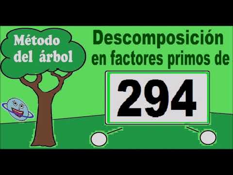 Prime factors of 294 using the tree method.