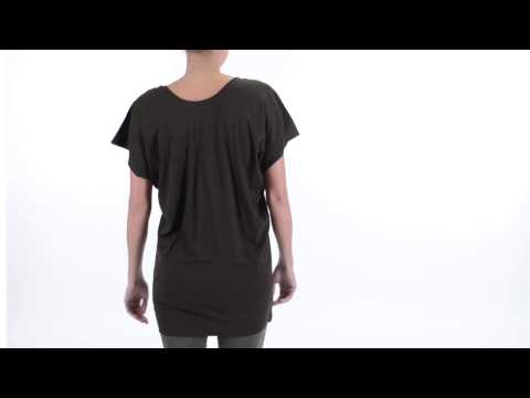Alternative Pima Cotton Tunic Shirt - Deep V-Neck, Short Dolman Sleeve (For Women)