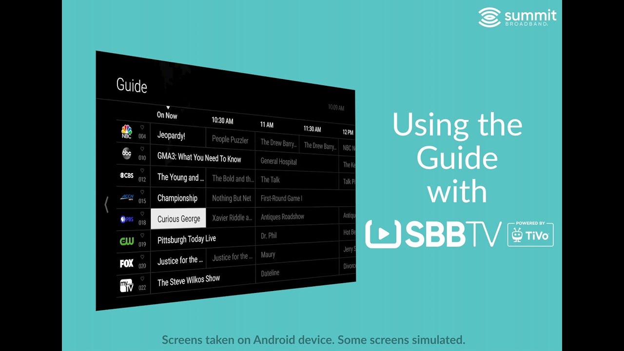 Using the SBB TV or Summit Stream Guide