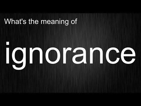 Unraveling The Mystery Of "ignorance" - Master The Pronunciation!
