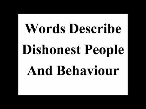 Words describe dishonest people and behaviour