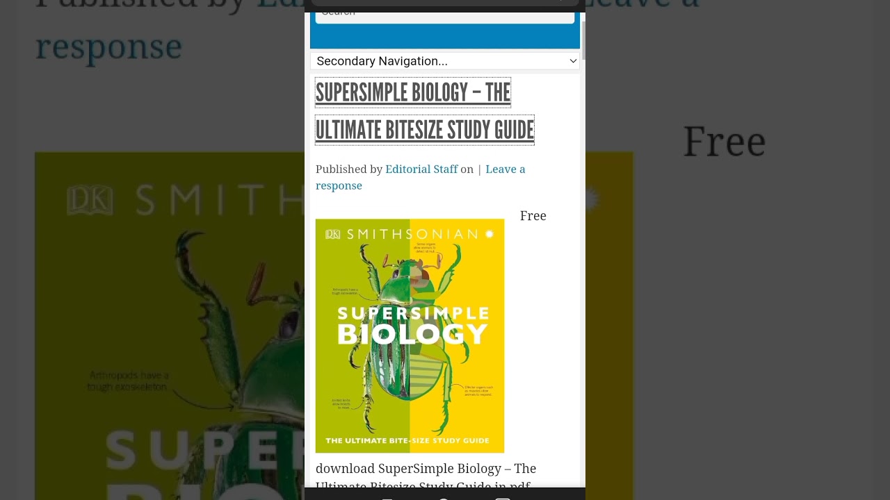 Download PDF Free SUPERSIMPLE BIOLOGY – THE ULTIMATE BITESIZE STUDY GUIDE Smithsonian